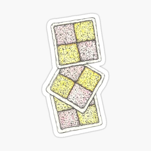 "Battenberg Cake Slices" Sticker by SerenSketches | Redbubble