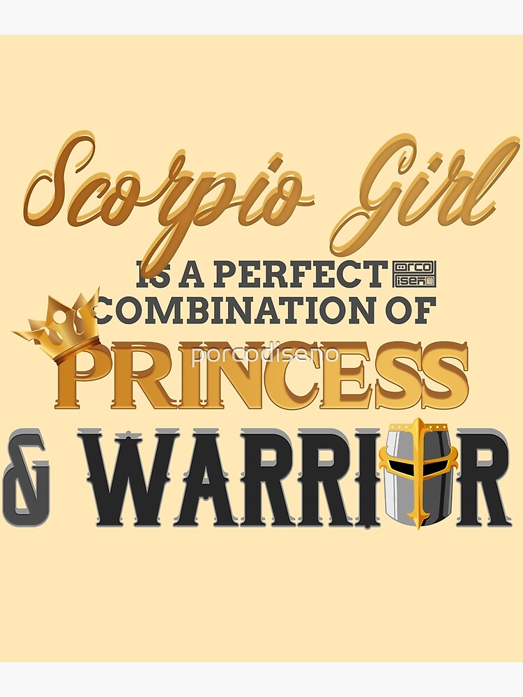 "SCORPIO Girl Princess Warrior Horoscope Birthday" Art Print by ...