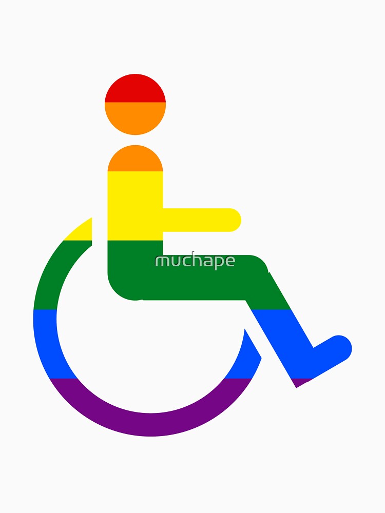 "Gay lesbian LGBT disabled wheelchair pride flag" T-shirt by muchape ...