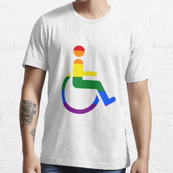 "Gay lesbian LGBT disabled wheelchair pride flag" T-shirt by muchape ...