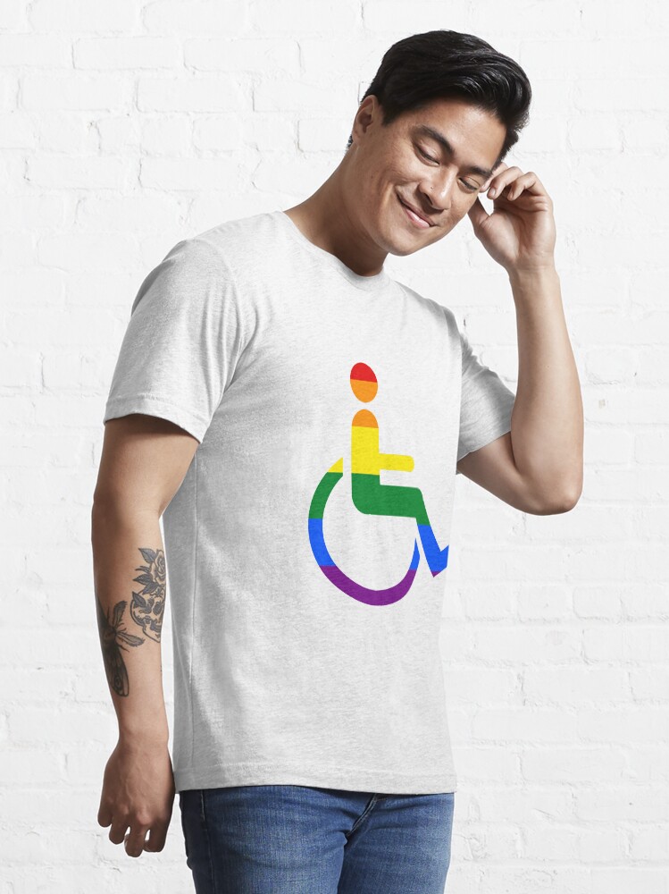 "Gay lesbian LGBT disabled wheelchair pride flag" T-shirt by muchape ...