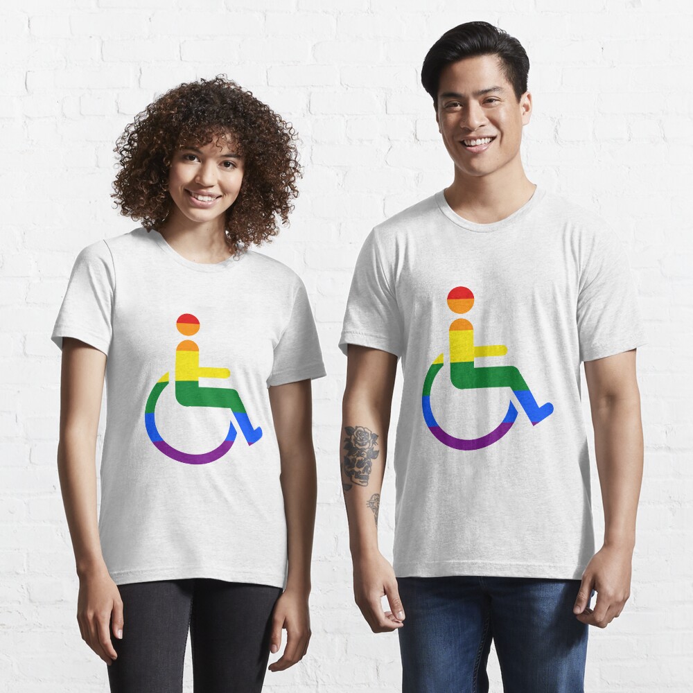 "Gay lesbian LGBT disabled wheelchair pride flag" T-shirt by muchape ...