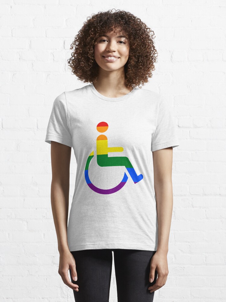 "Gay lesbian LGBT disabled wheelchair pride flag" T-shirt by muchape ...