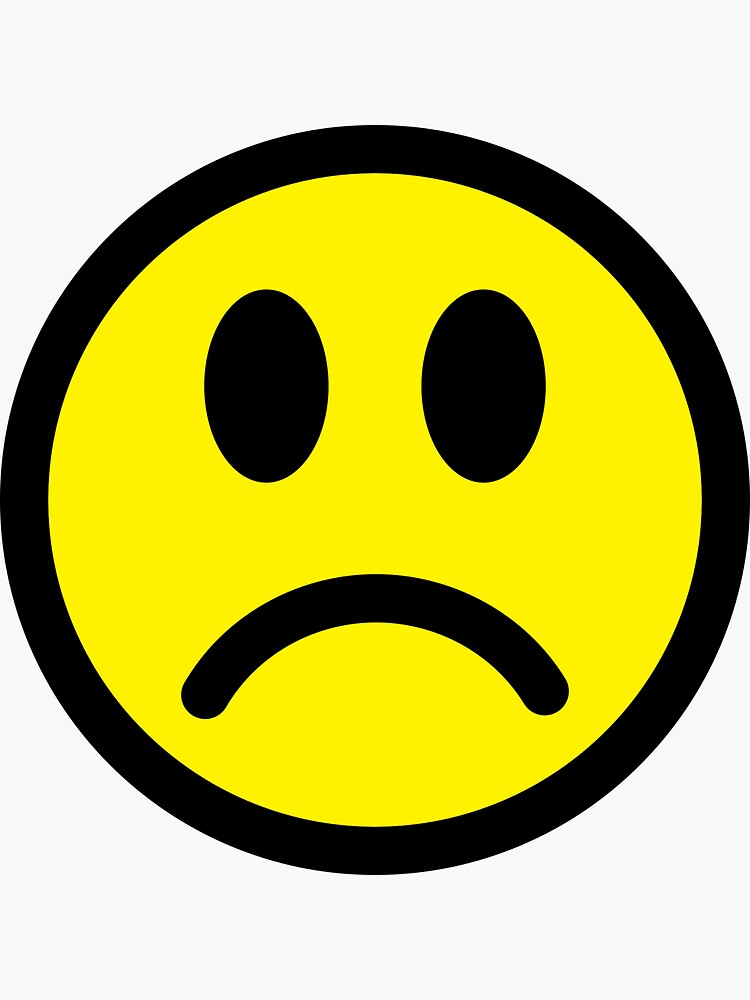 "Sad smiley face sticker" Sticker for Sale by Ukubach | Redbubble