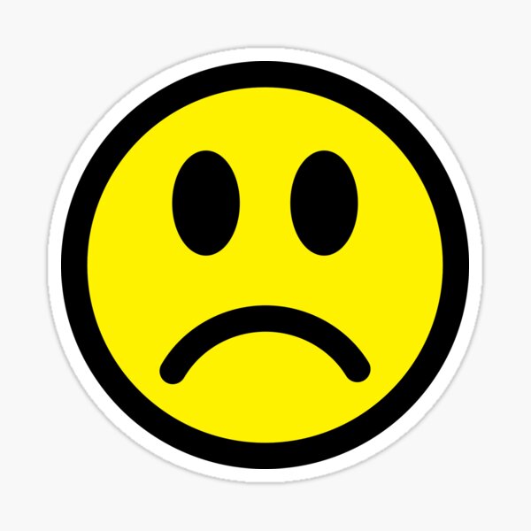 "Sad smiley face sticker" Sticker for Sale by Ukubach | Redbubble