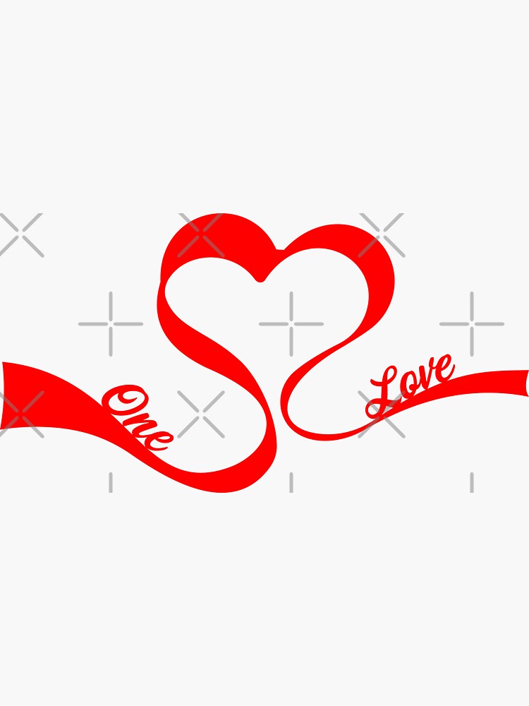 "One Love Heart (Red Version)" Sticker for Sale by JillysDesigns ...