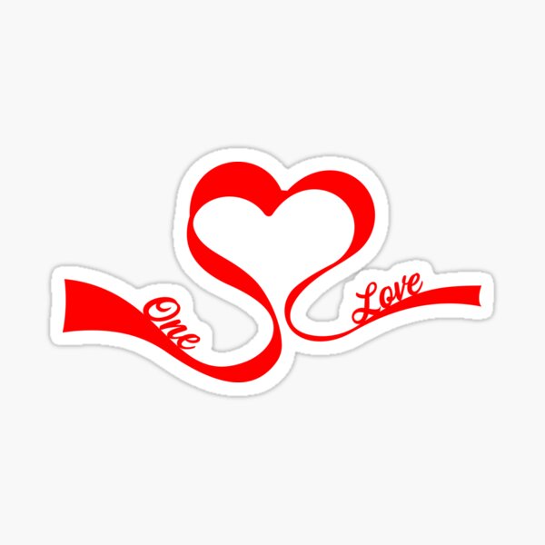 "One Love Heart (Red Version)" Sticker for Sale by JillysDesigns ...