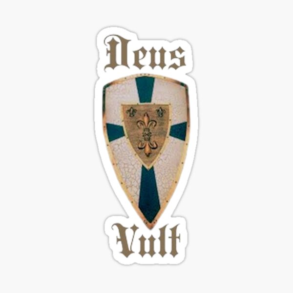 "Deus Vult Shield" Sticker for Sale by WatercolourLily | Redbubble