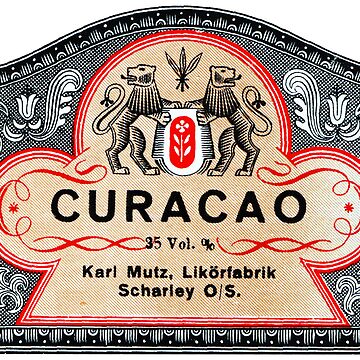 "Vintage Curacao Bottle Label from Karol Mutz's Distillery in Piekary ...