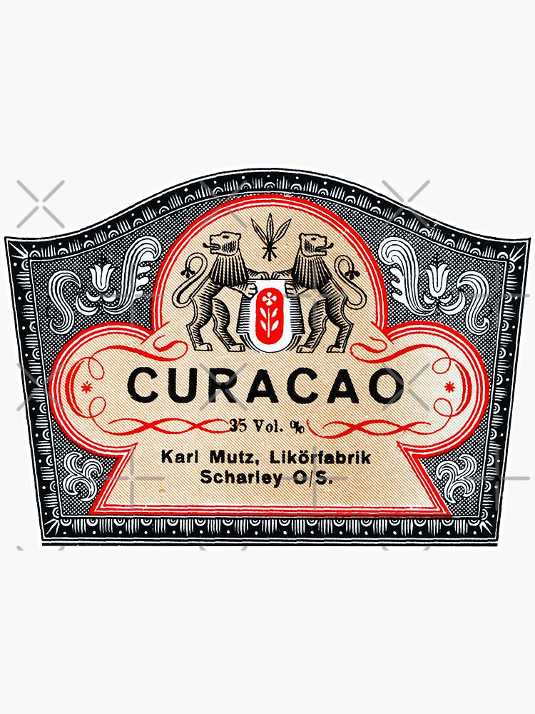 "Vintage Curacao Bottle Label from Karol Mutz's Distillery in Piekary ...