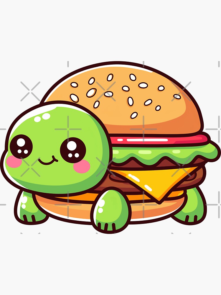 "Burger turtle" Sticker for Sale by Delidream | Redbubble