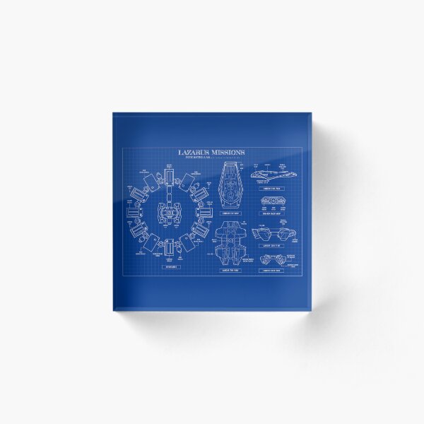 "Lazarus Mission Blueprint (Interstellar Movie)" Acrylic Block by ...