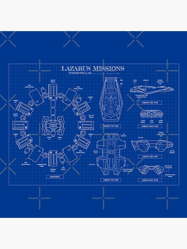 "Lazarus Mission Blueprint (Interstellar Movie)" Acrylic Block by BGALAXY | Redbubble