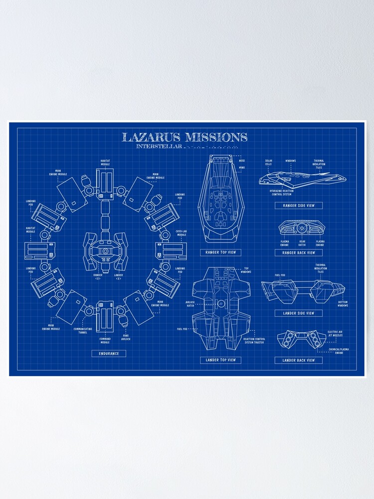 Póster con la obra «Lazarus Mission Blueprint (Interstellar Movie)» de ...