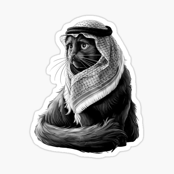"Palestine Cat" Sticker for Sale by FreshArtFusion | Redbubble