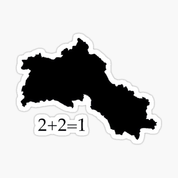 "Map of Kurdistan 2+2=1" Sticker for Sale by Welatku | Redbubble