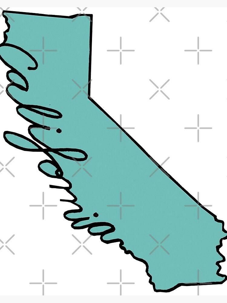 "California cursive State baby blue" Art Board Print for Sale by ...