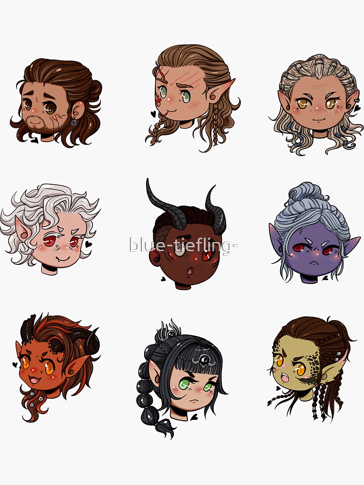 "BG3 Companion Sticker Sheet 1" Sticker for Sale by blue-tiefling ...