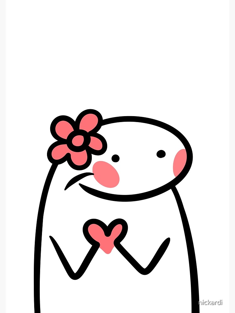 Póster for Sale con la obra «Linda chica flork meme con flores en la ...