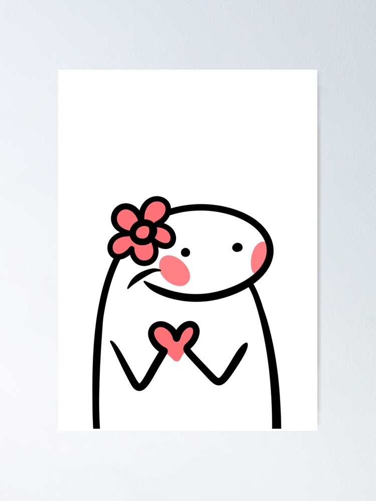 Póster for Sale con la obra «Linda chica flork meme con flores en la ...