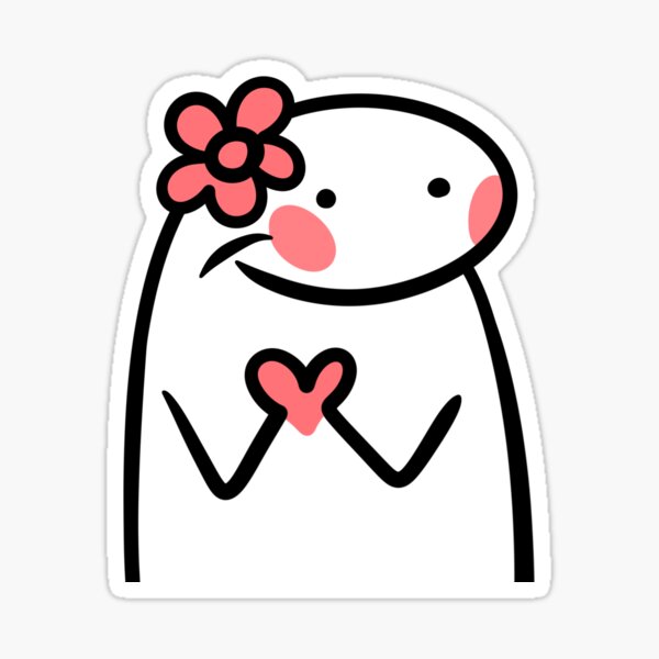 "Cute girl flork meme with flowers in head" Sticker for Sale by ...