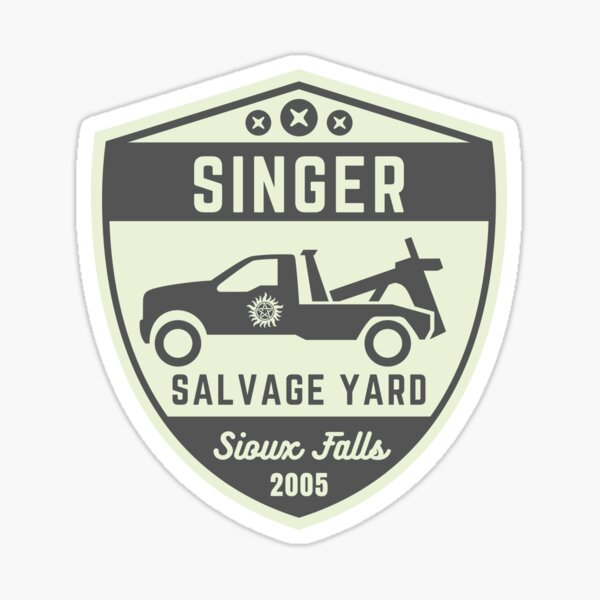 "Singer Salvage Yard" Sticker for Sale by OctagonGlasses | Redbubble