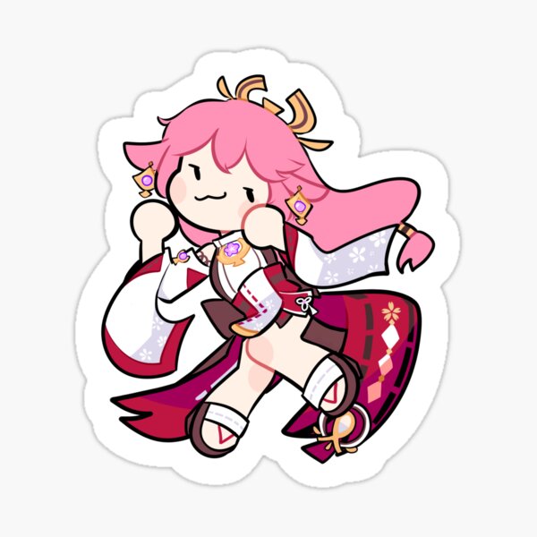 Pegatina for Sale con la obra «Impacto de Yae Miko Genshin» de li-n-arts | Redbubble