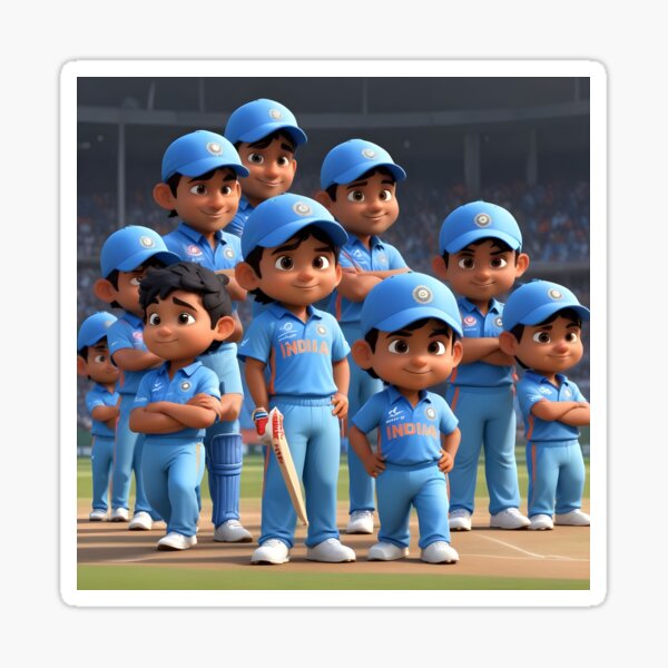 "INDIAN CRICKET TEAM CARTOON" Sticker for Sale by Vivekvicky00007 ...