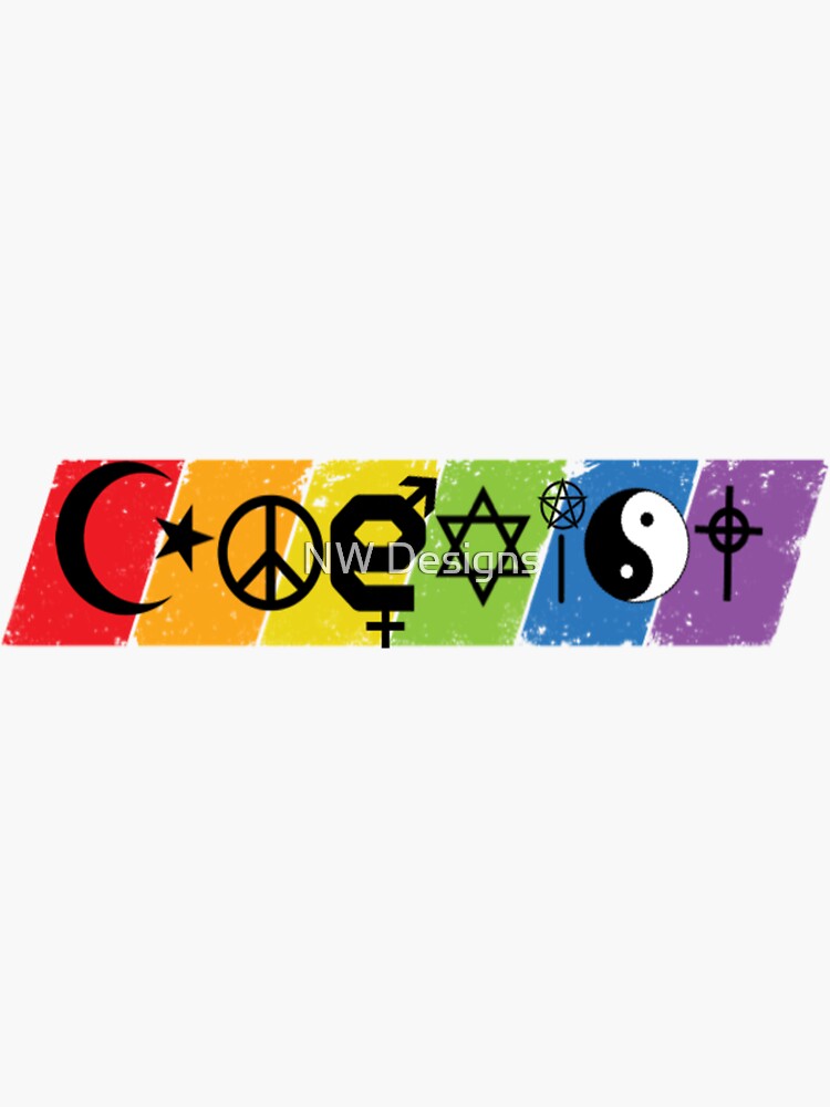 "Rainbow CoExist" Sticker for Sale by nwdideas04 | Redbubble