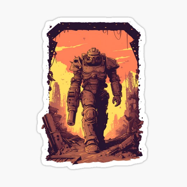 "Heavily Armored Warrior - Post Apocalyptic" Sticker for Sale by Fenay ...
