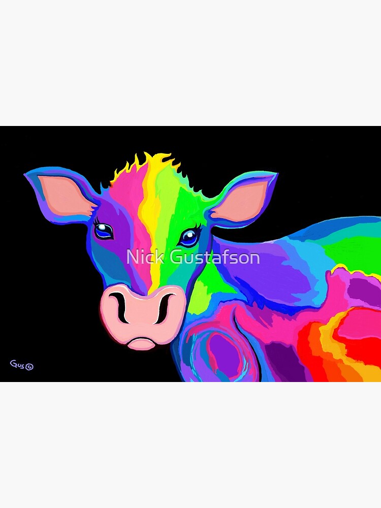 "Rainbow Cow" Poster by Gusnix | Redbubble
