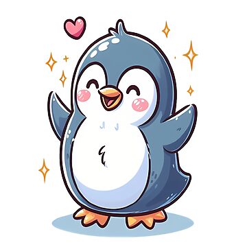 "cute happy penguin " Sticker for Sale by HippoMonster | Redbubble