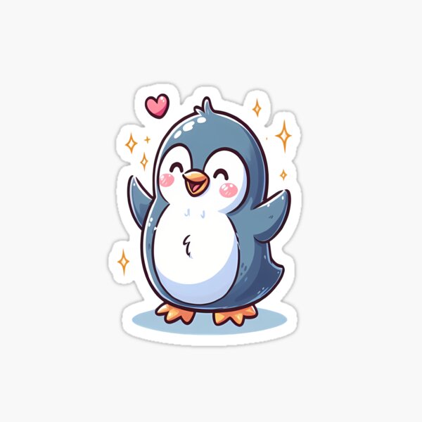 "cute happy penguin " Sticker for Sale by HippoMonster | Redbubble