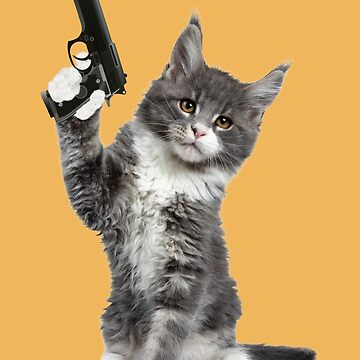 "Pistol Cat" Sticker for Sale by americancheez | Redbubble