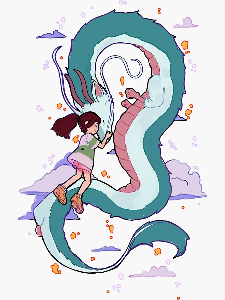 "chihiro and haku" Sticker for Sale by ubaepeach | Redbubble