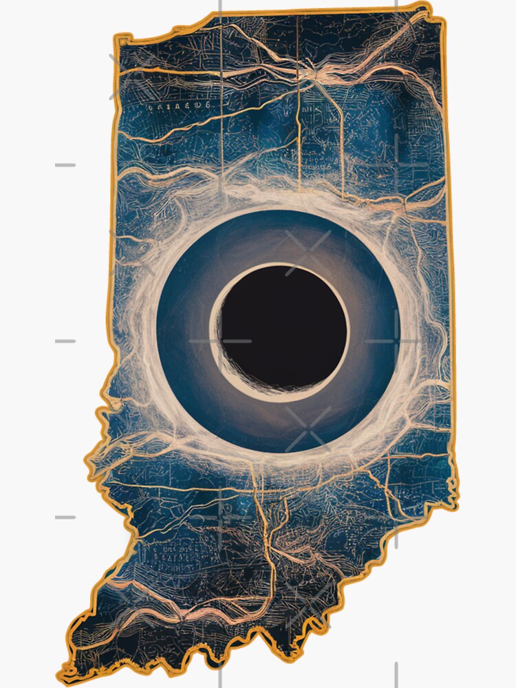"Total Solar Eclipse Indiana 2024" Sticker for Sale by Micjr | Redbubble