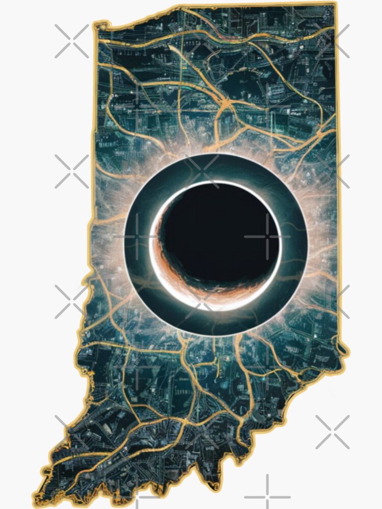 "Total Solar Eclipse Indiana 2024" Sticker for Sale by Micjr | Redbubble