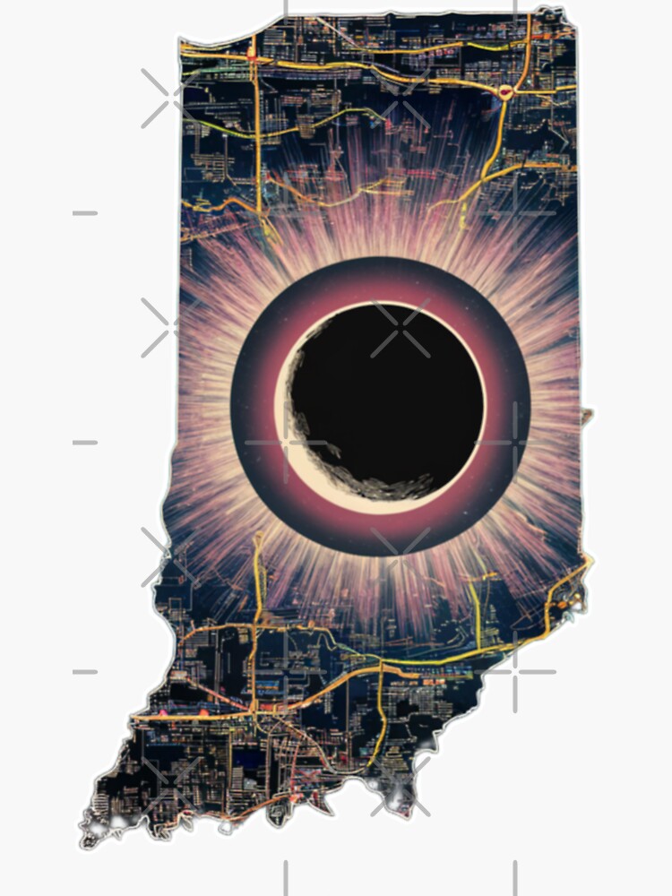 "Total Solar Eclipse Indiana 2024" Sticker for Sale by Micjr | Redbubble