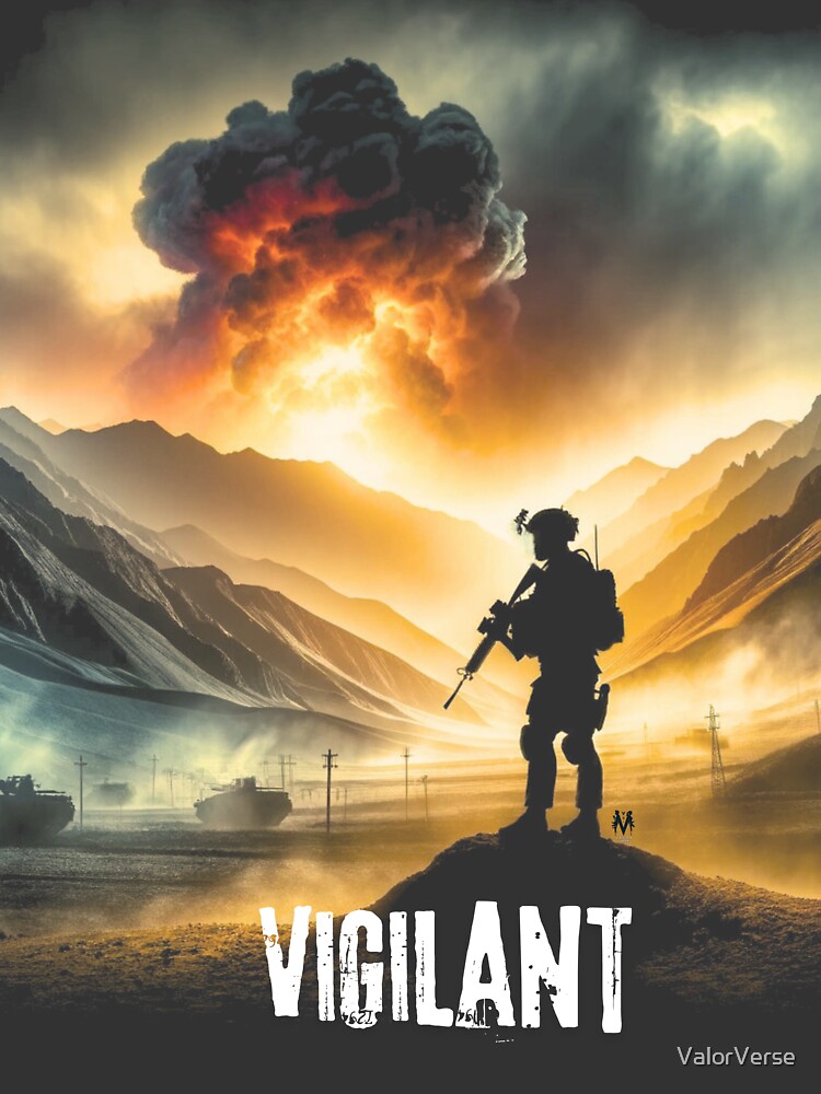 "Vigilance Amidst Vivid Terrain" Sticker for Sale by ValorVerse | Redbubble