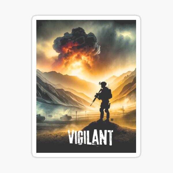 "Vigilance Amidst Vivid Terrain" Sticker for Sale by ValorVerse | Redbubble