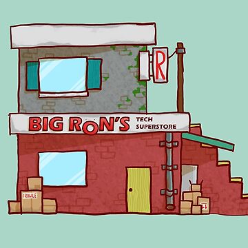 "big ron's tech superstore" Sticker for Sale by moon-of-jupiter | Redbubble