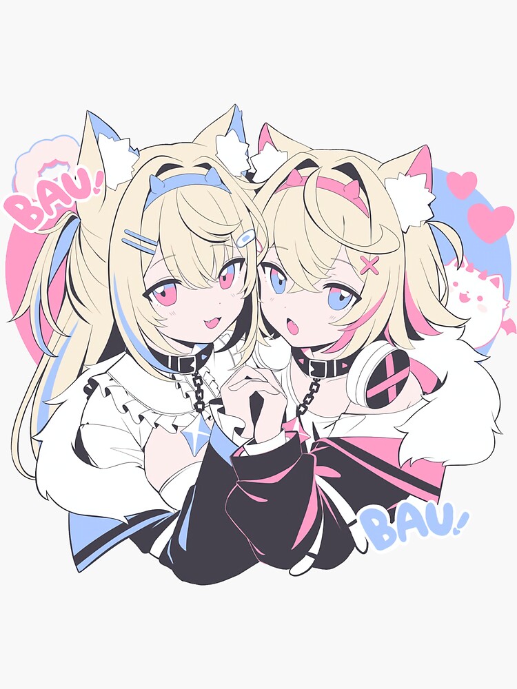 "FuwaMoco - Hololive" Sticker for Sale by MuseMelody | Redbubble