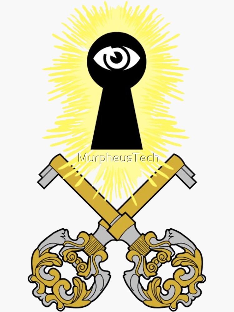 "Crossed Keys Jolly Roger (Black)" Sticker for Sale by MurpheusTech ...