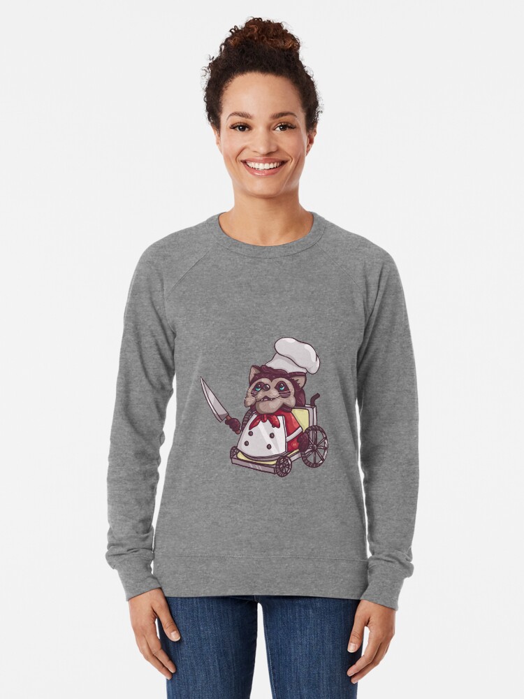 "Overcooked Wheelchair Raccoon Chef" Lightweight Sweatshirt for Sale by ...