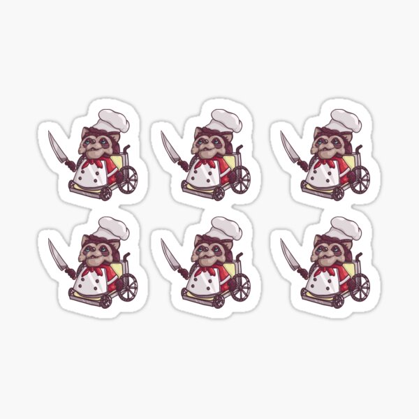 "Overcooked Wheelchair Raccoon Chef" Sticker for Sale by Nintendart ...