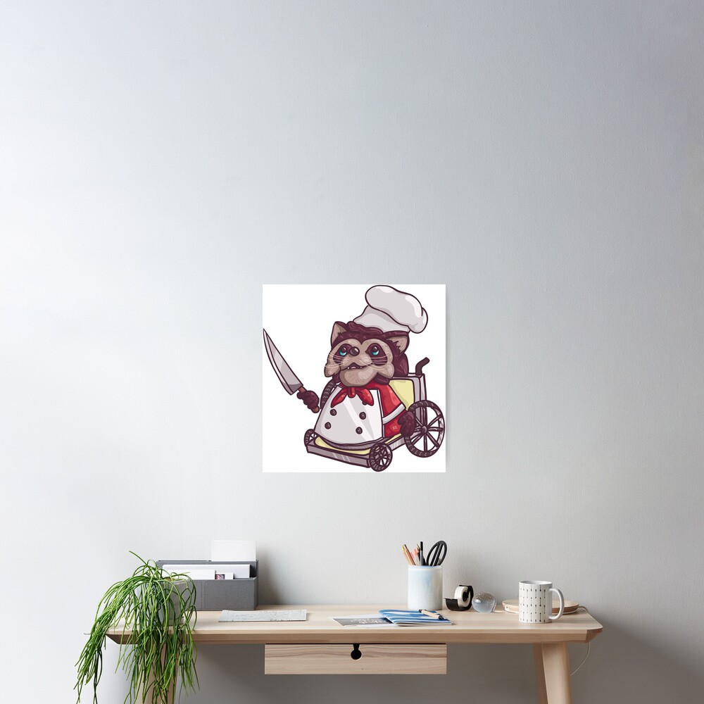 "Overcooked Wheelchair Raccoon Chef" Poster by Nintendart | Redbubble