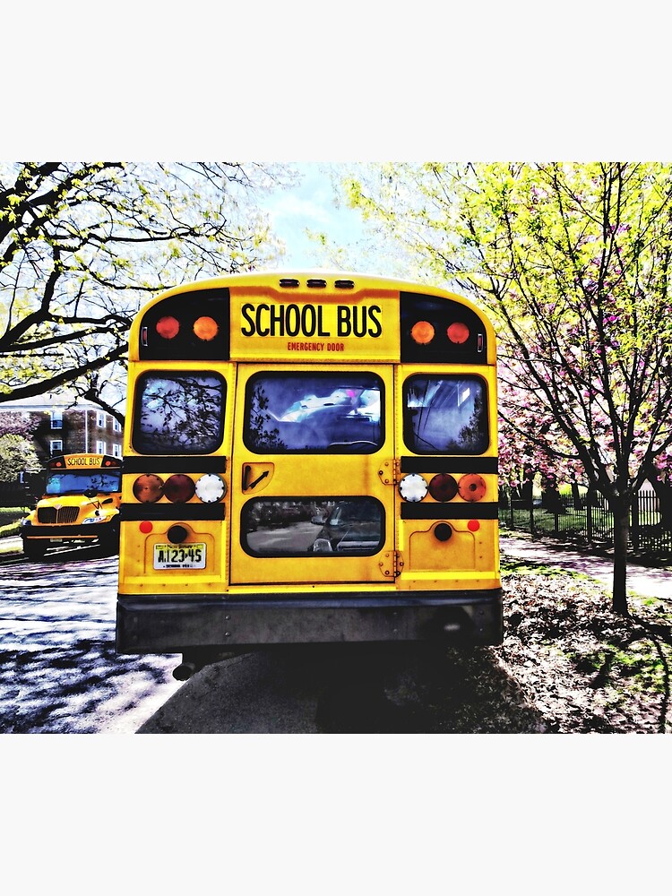 "Parked School Buses in Spring" Poster by SudaP0408 | Redbubble