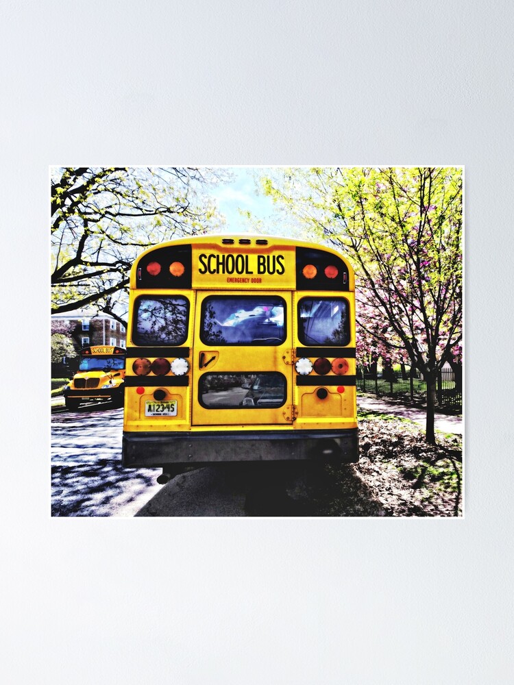 "Parked School Buses in Spring" Poster by SudaP0408 | Redbubble