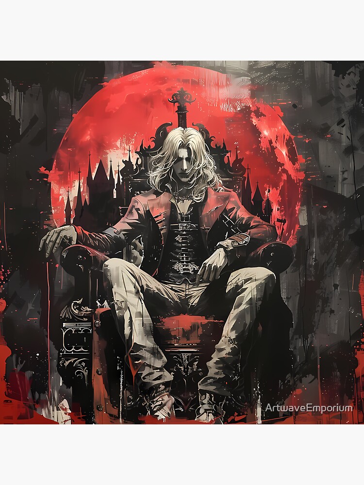 "Alucard portrait, Castlevania" Sticker for Sale by ArtwaveEmporium ...
