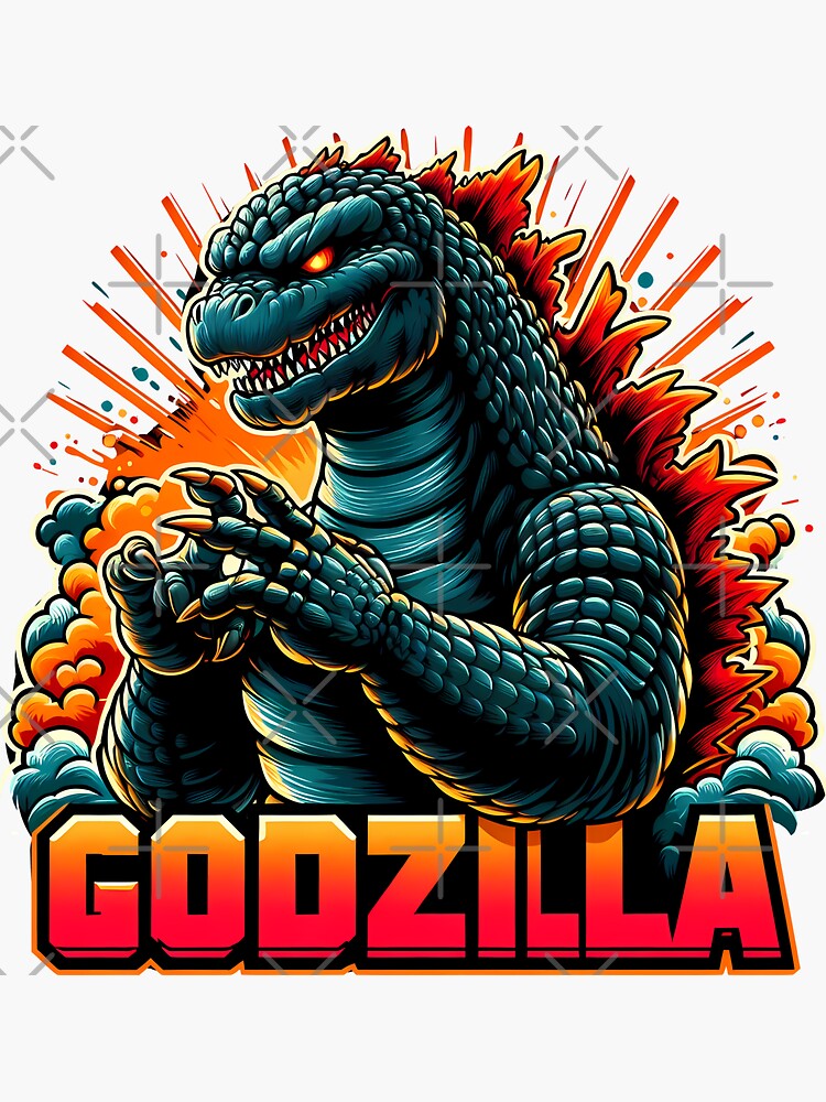 "godzilla art" Sticker for Sale by BombShop36 | Redbubble
